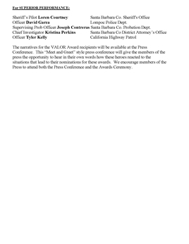 Lompoc Police H. Thomas Guerry Award Recipients